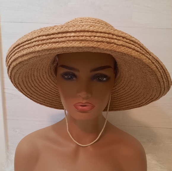 August Hats | Accessories | August Floppy Straw Hat With Chin Strap ...